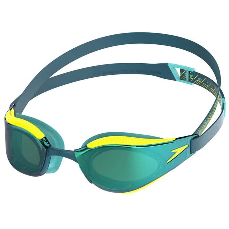 Speedo - Fastskin Hyper Elite Mirror Adult Goggles - Yellow/Emerald ...
