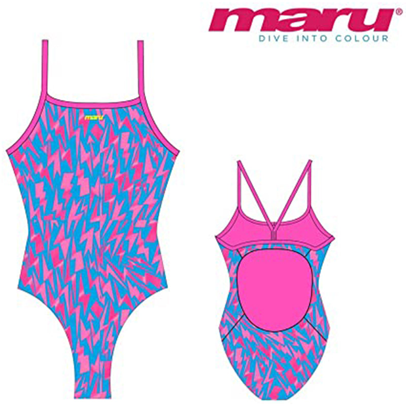 Maru - Lightning Strike Pacer Fly Back Girls Swimsuit - Pink – Aqua ...