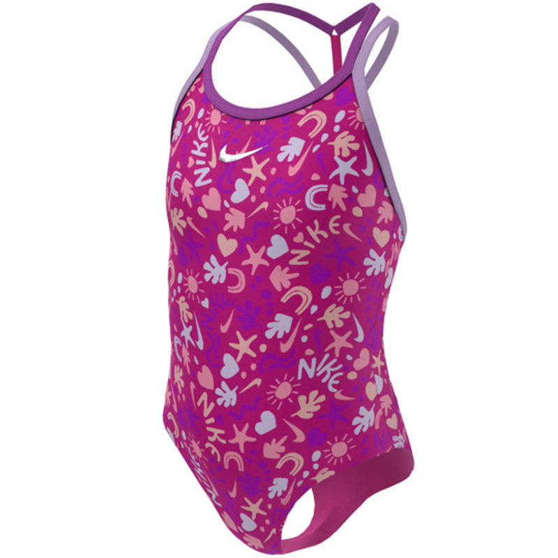 Nike - Girl's Fun Forest T-Crossback One Piece (Pink Prime) – Aqua Swim ...